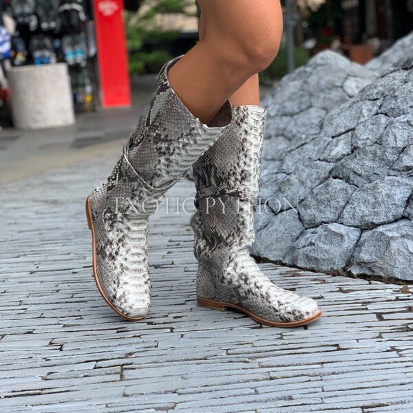 Snake Skin Boots - Etsy