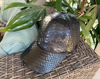 Snakeskin Hat Python Leather Cap Snake Skin Hat Leather - Etsy