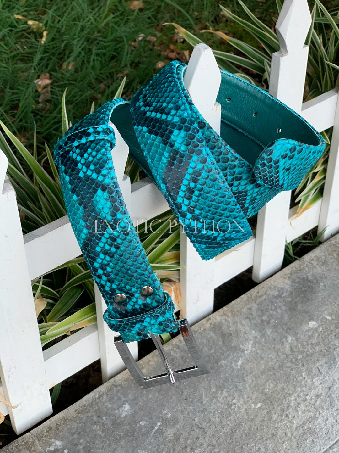 Python Belt Snake Leather Belt Mens Leather Belt Snake Skin Belt Blue ...