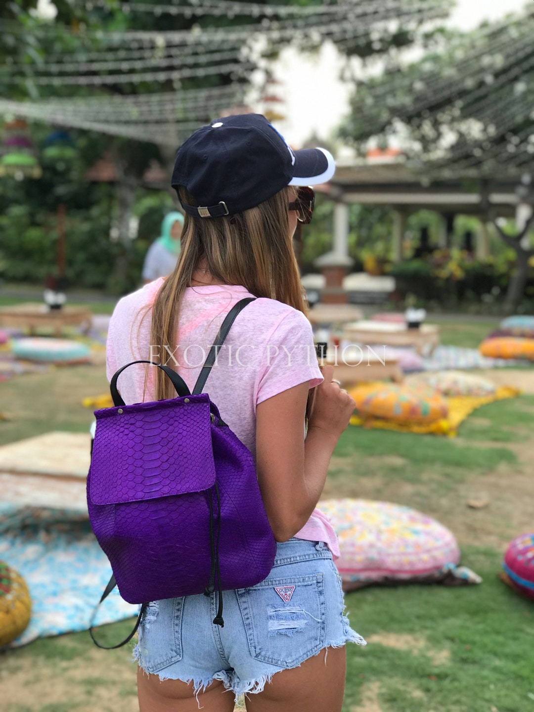 Womens Snake Leather Backpack Snakeskin Backpack Purple Python Backpack - Etsy