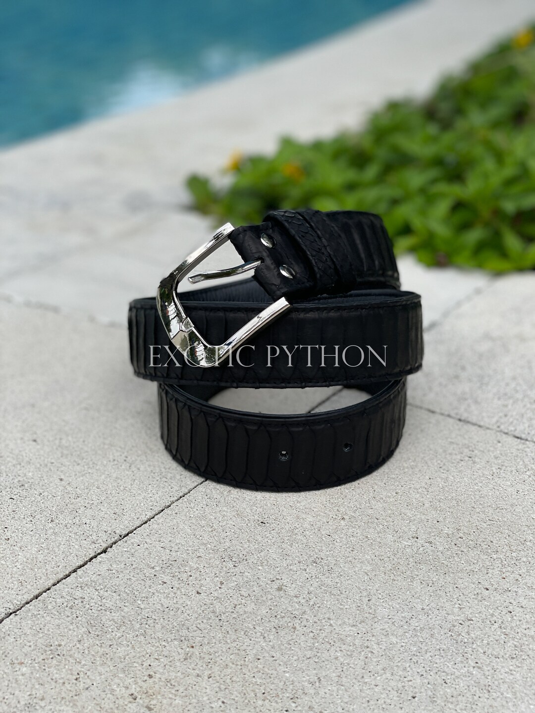 Mens Snake Leather Belt Black Leather Belt Python Belt Snake Skin Belt ...