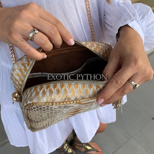 Snakeskin Purse Python Crossbody Bag Python Purse Multicolor Purse ...