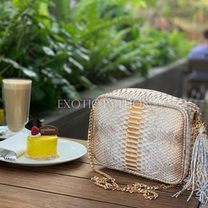 Snakeskin Purse Python Crossbody Bag Python Purse Multicolor Purse ...