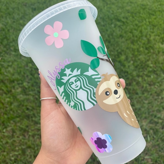 Sloth Starbucks Cup Hanging Sloth Cup Color Changing Cup | Etsy
