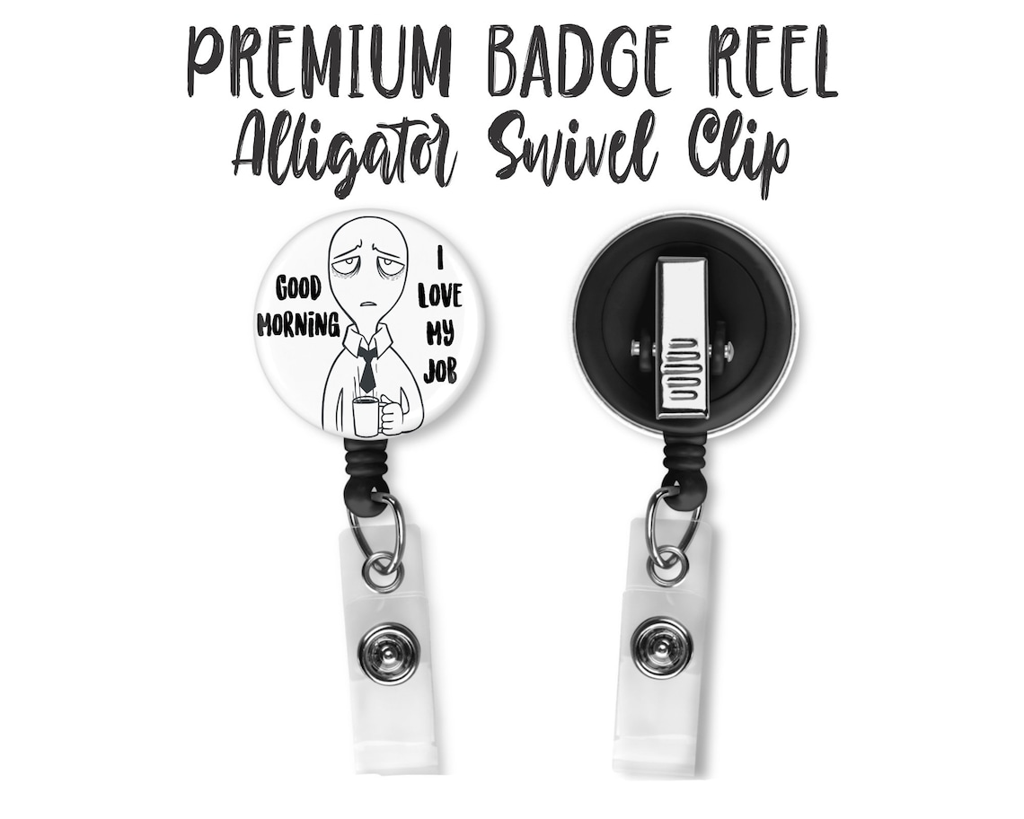 Funny Work Badge Reel With Alligator Clip Humorous Badge - Etsy