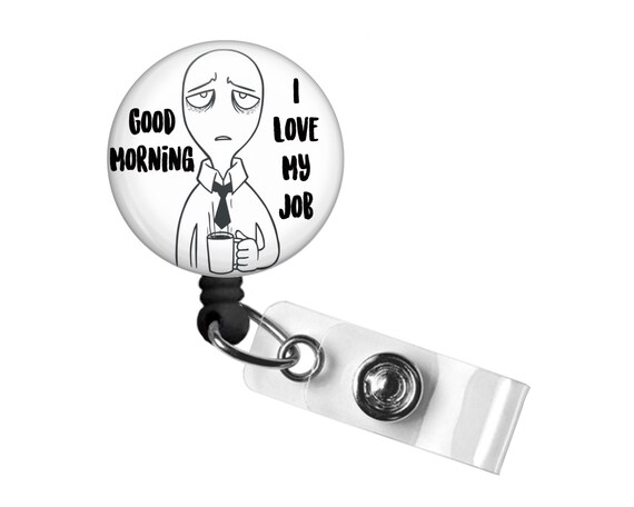 Funny Work Badge Reel With Alligator Clip Humorous Badge - Etsy
