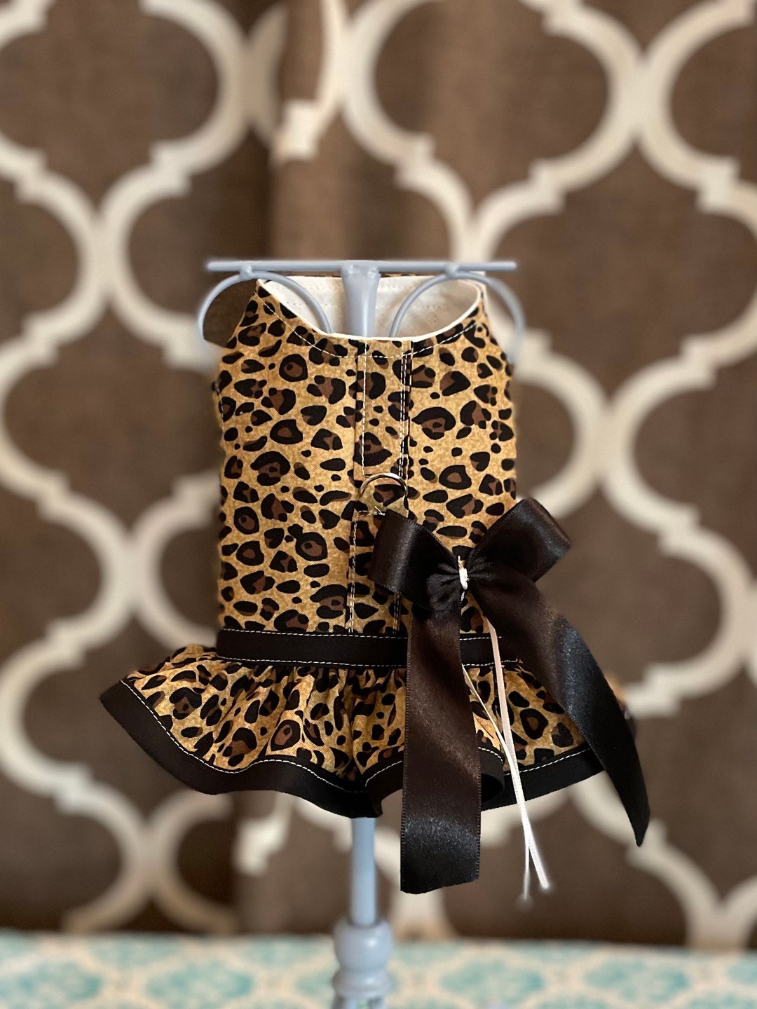 Handmade Cheetah Ruffle Dog Harness: Custom Pet Apparel - Etsy