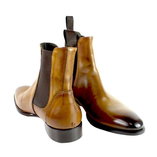 Italian Handmade Men's Leather Boot / Chelsea Cognac Italian Ankle ...