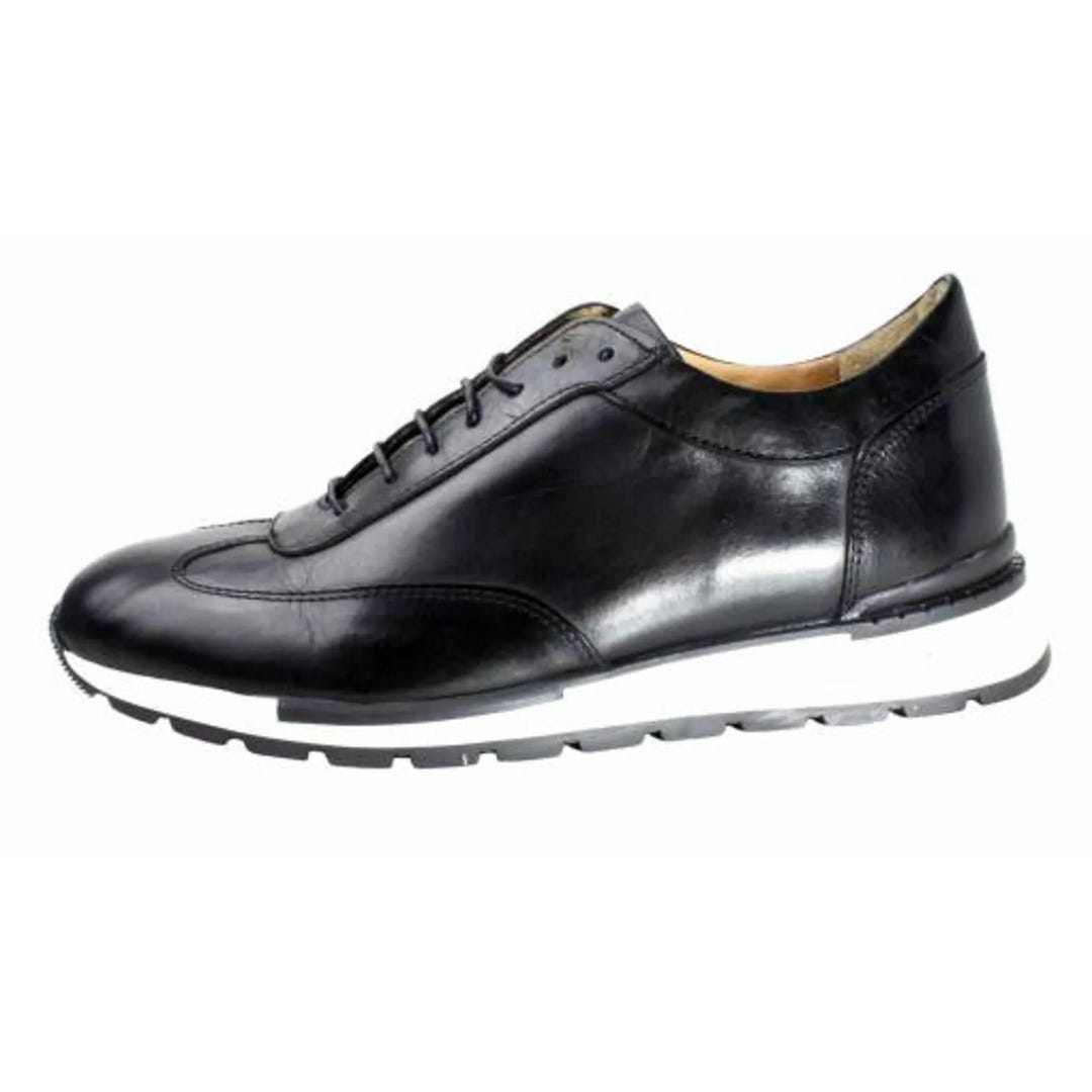 Italian Handmade Men's Leather Sneaker/ Maury Black Italian Dress ...