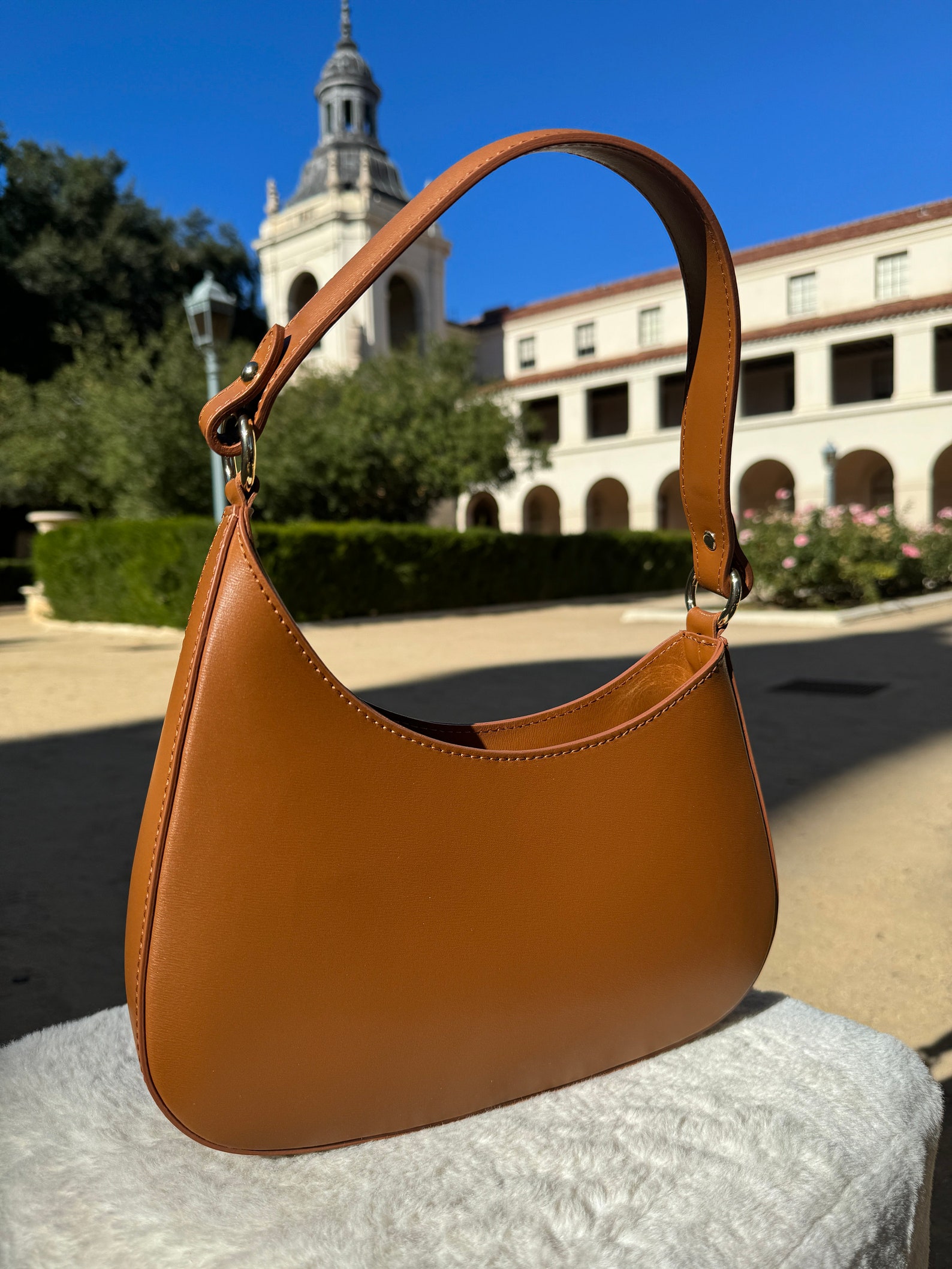 Lala Cognac Italian, Leather Shoulder Bag, Handmade Bag for Woman ...