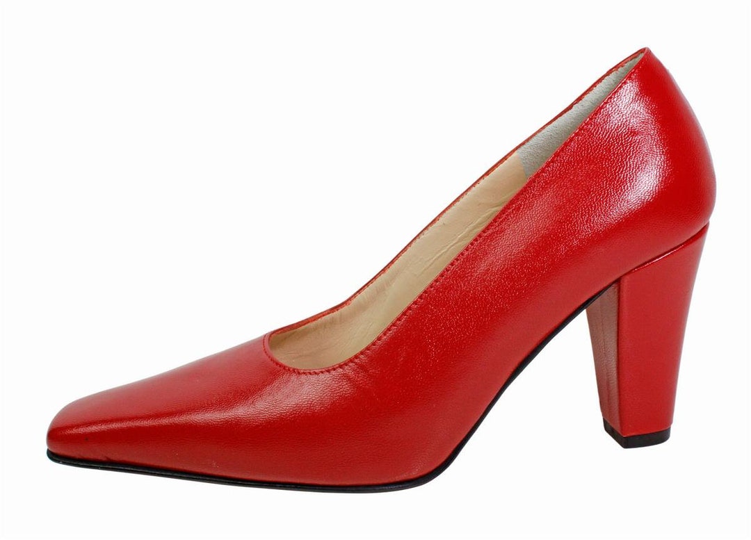 Lala Red Women Italian Leather Pumps, Women Luxury Pumps, Handcrafted ...