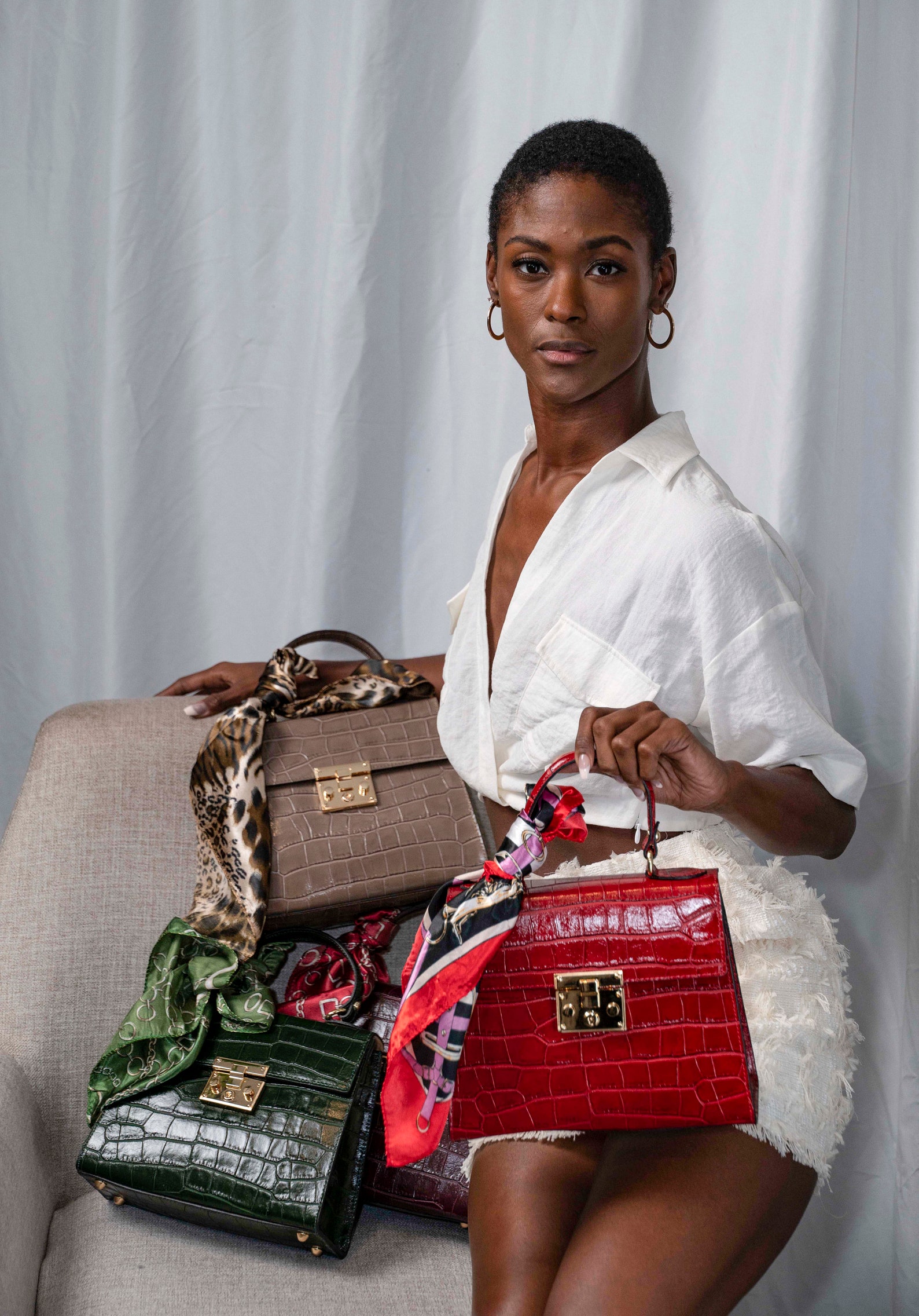 Sali Bordeaux Print Crocodile Top Handle Bag, Genuine Italian Leather ...