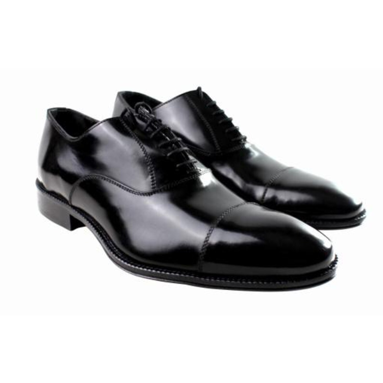 Italian Handmade Men's Leather Shoe / Rob Black Oxford Dress Shoes for ...