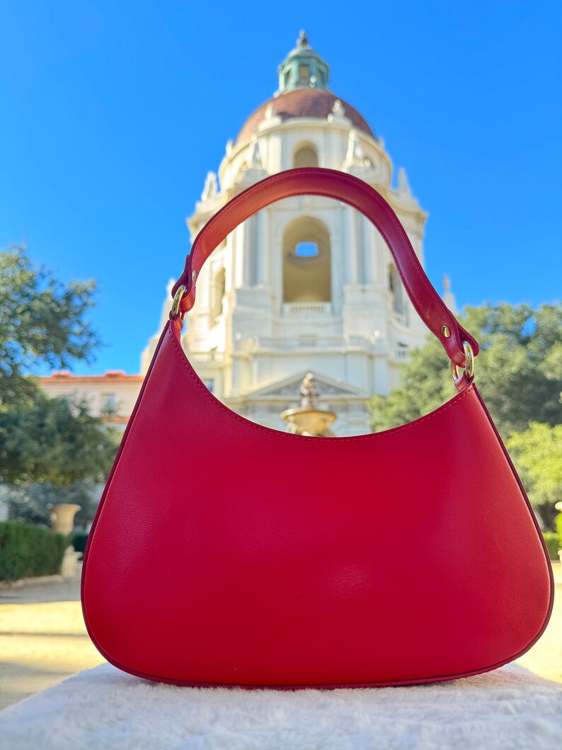 Lala Cognac Italian, Leather Shoulder Bag, Handmade Bag for Woman ...