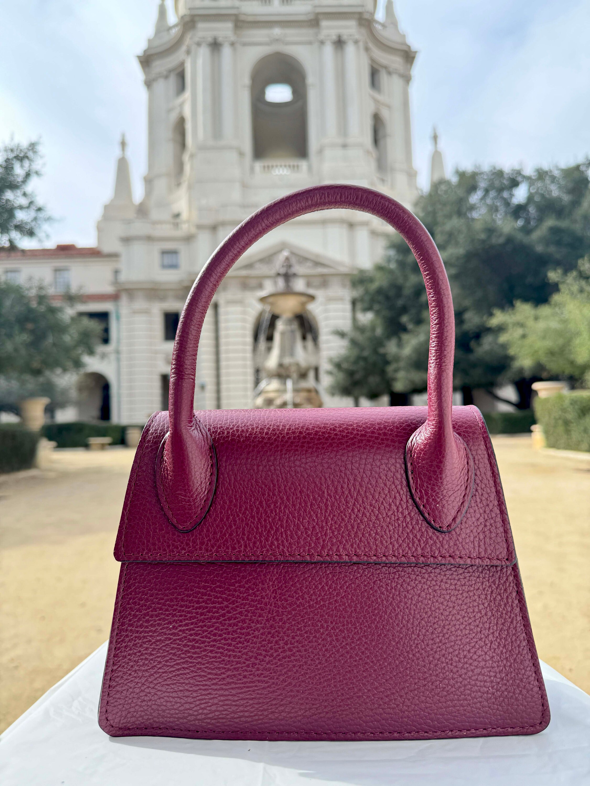 Lea Red Italian Leather, Top Handle Handbag, Top Handle Bag, Stylish ...