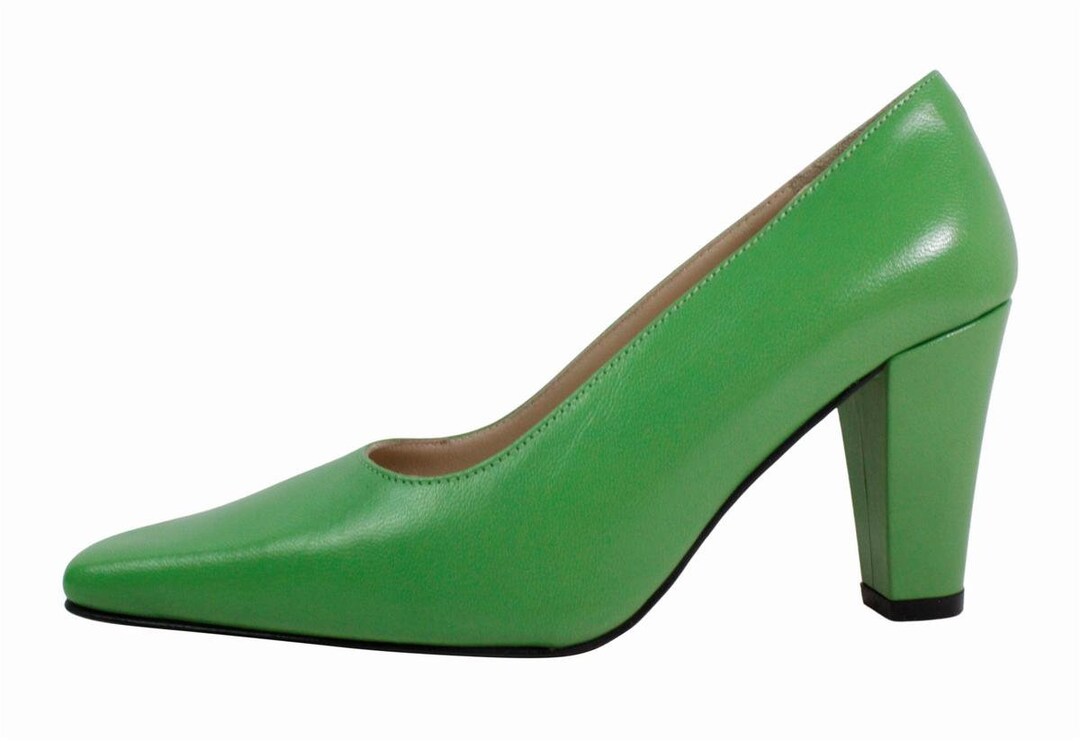 Lala Lime Women Italian Leather Pumps, Women Luxury Pumps, Handcrafted ...