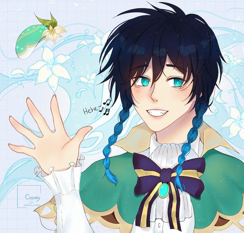 Venti the Bard Genshin Impact Art Print - Etsy