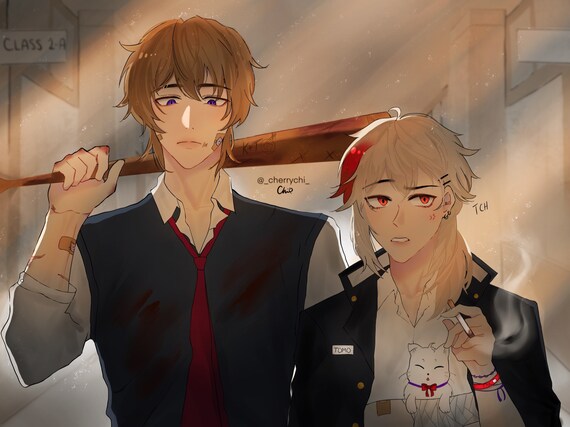 Kazuha and Tomo HS Bullies Genshin Impact Art Print - Etsy