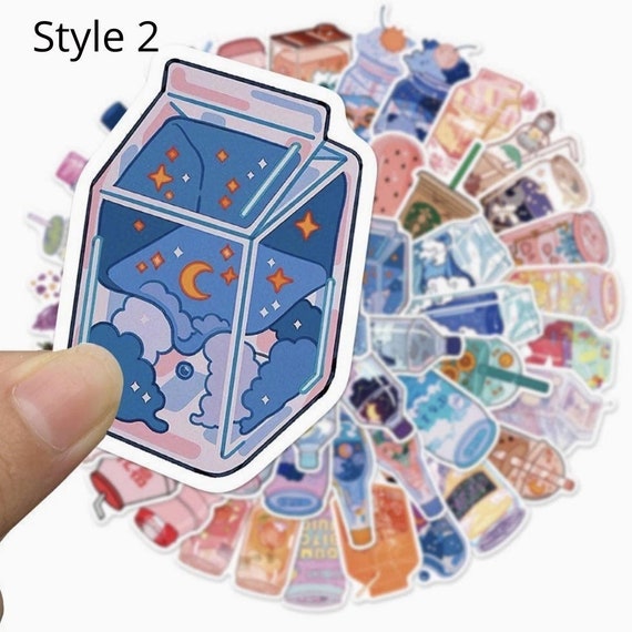 Cartoon Drink Sticker Pack Cute Aesthetic Stickers for - Etsy