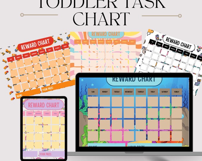 Kids Task Reward Chart, Chore Reward Chart, Task Tracking for Kids ...