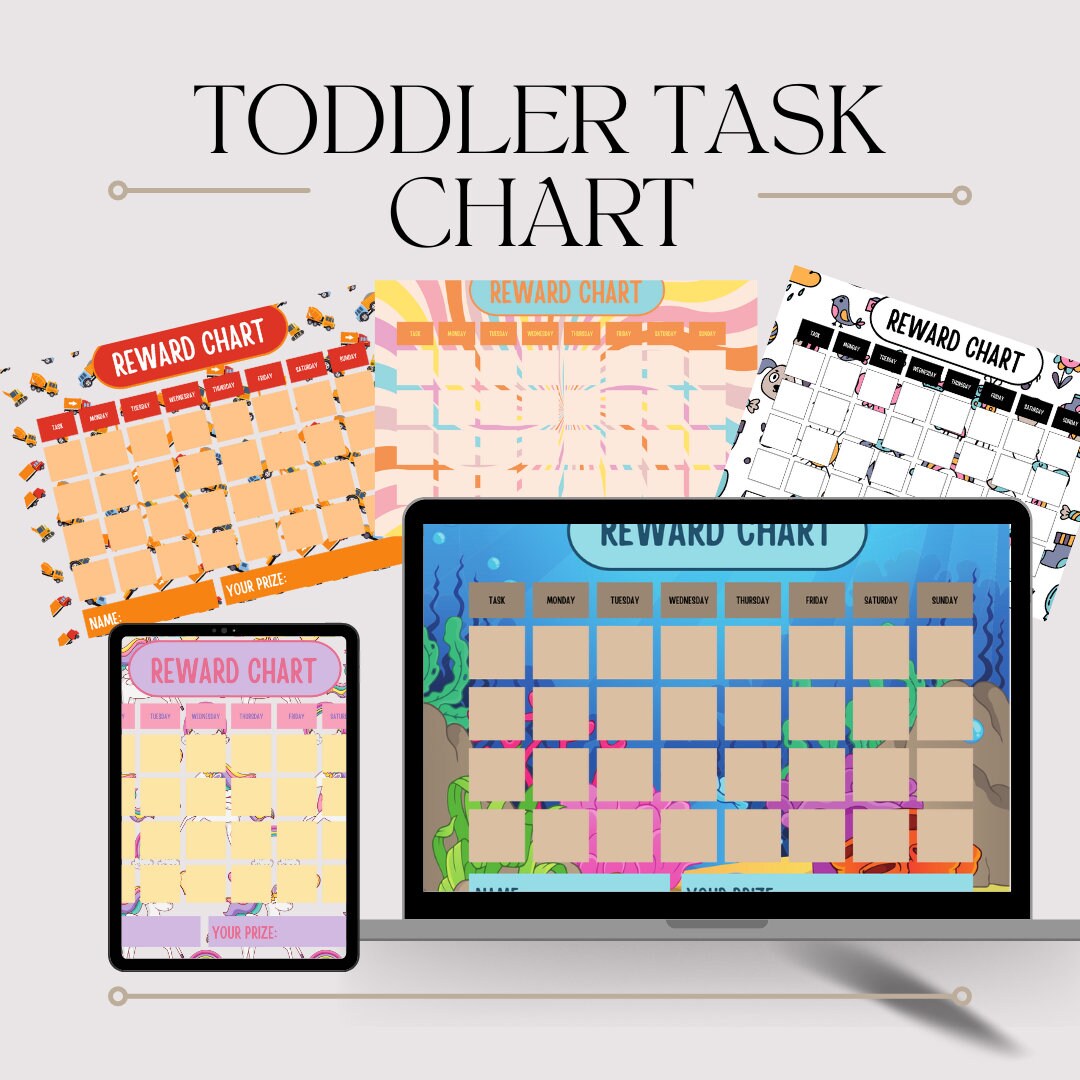 Kids Task Reward Chart, Chore Reward Chart, Task Tracking for Kids ...