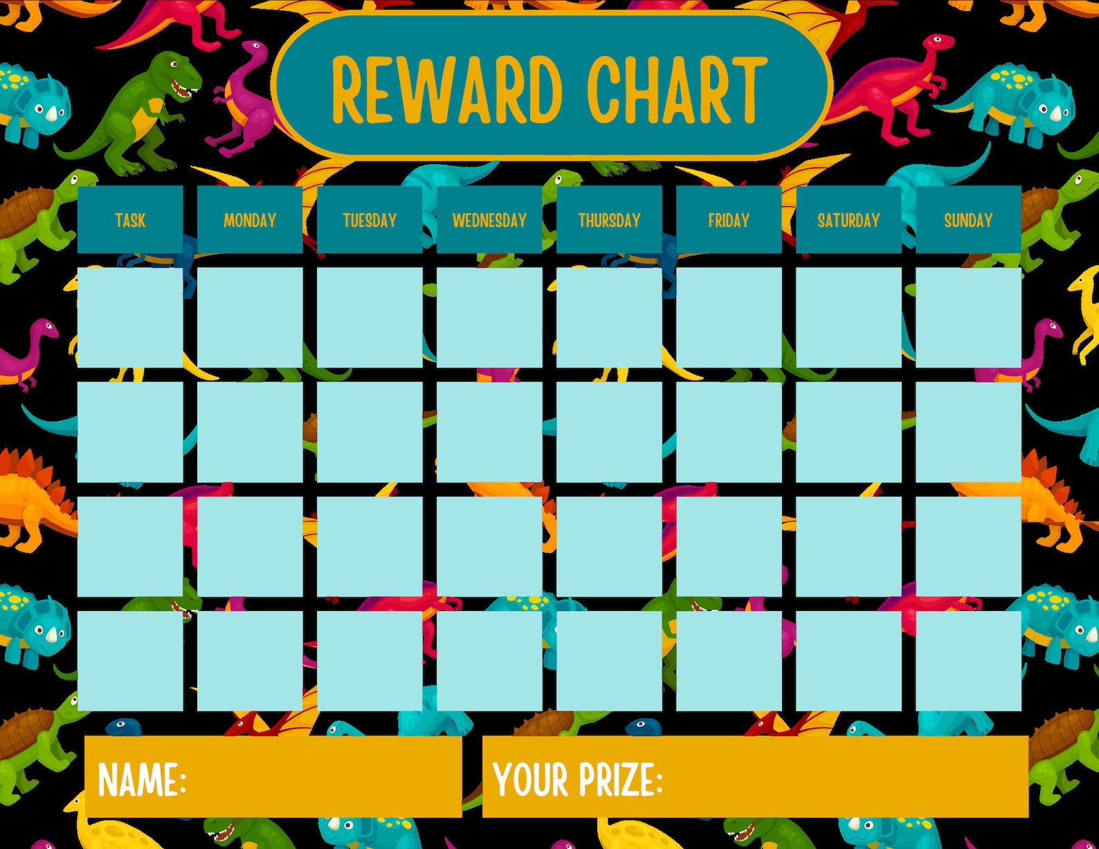 Kids Task Reward Chart, Chore Reward Chart, Task Tracking for Kids ...
