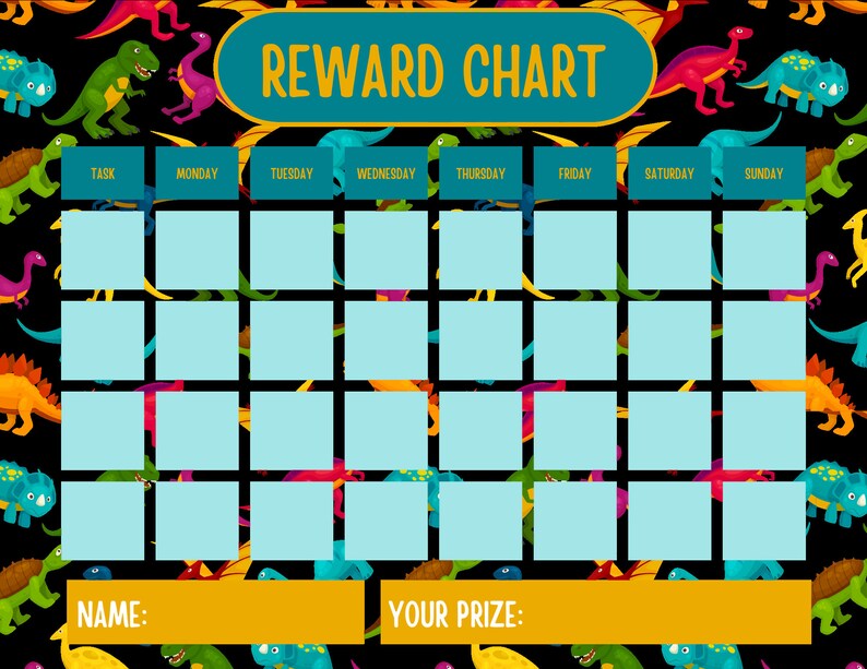Kids Task Reward Chart, Chore Reward Chart, Task Tracking for Kids ...