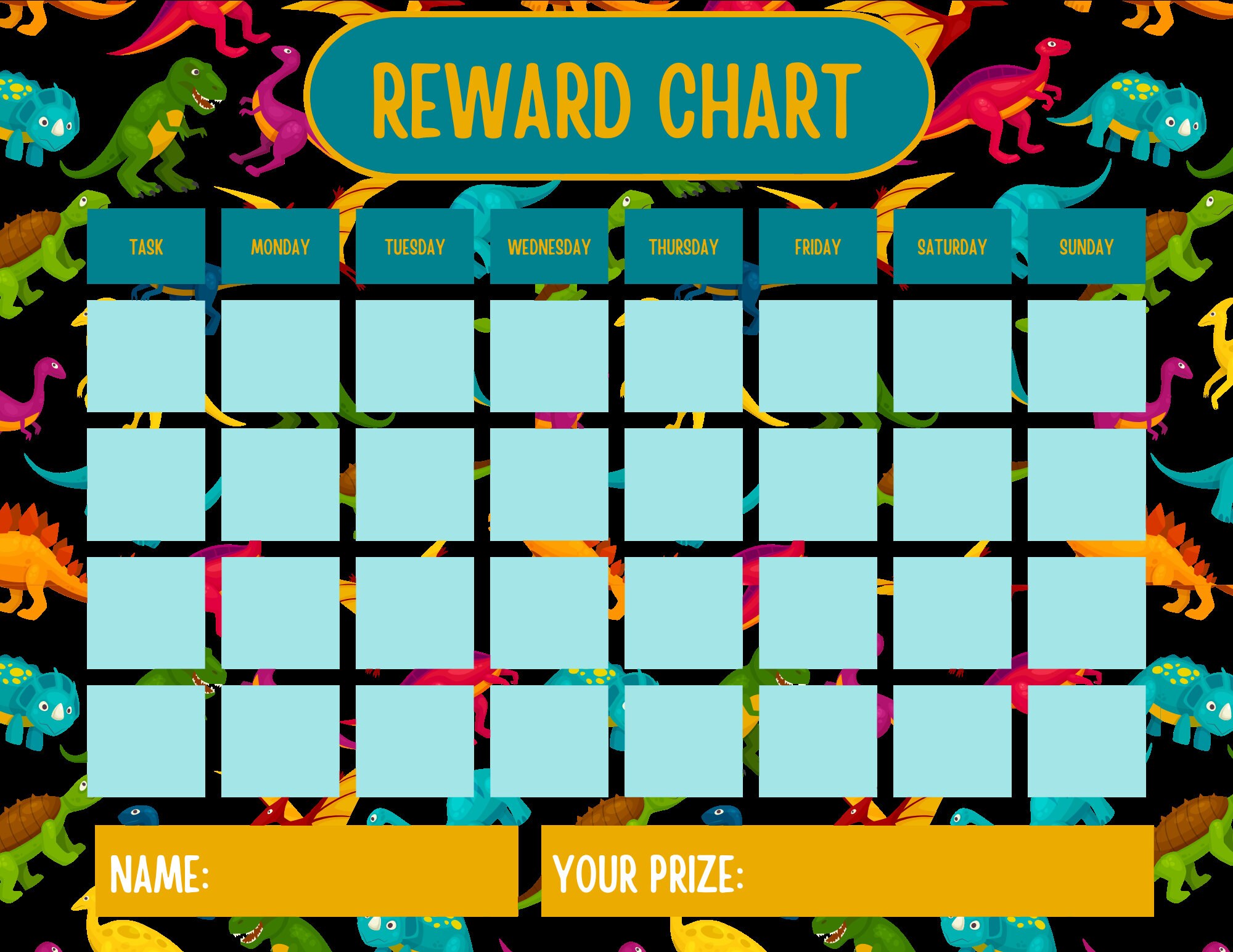 Kids Task Reward Chart, Chore Reward Chart, Task Tracking for Kids ...