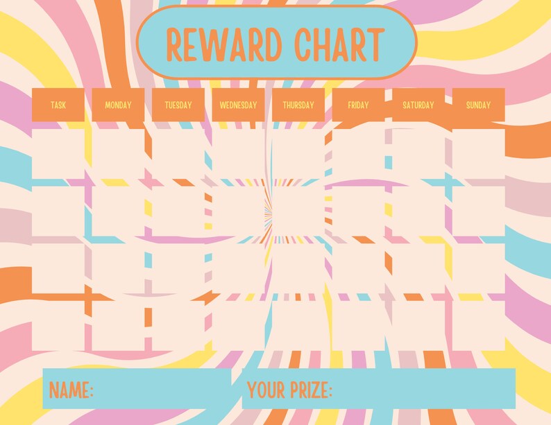 Kids Task Reward Chart, Chore Reward Chart, Task Tracking for Kids ...