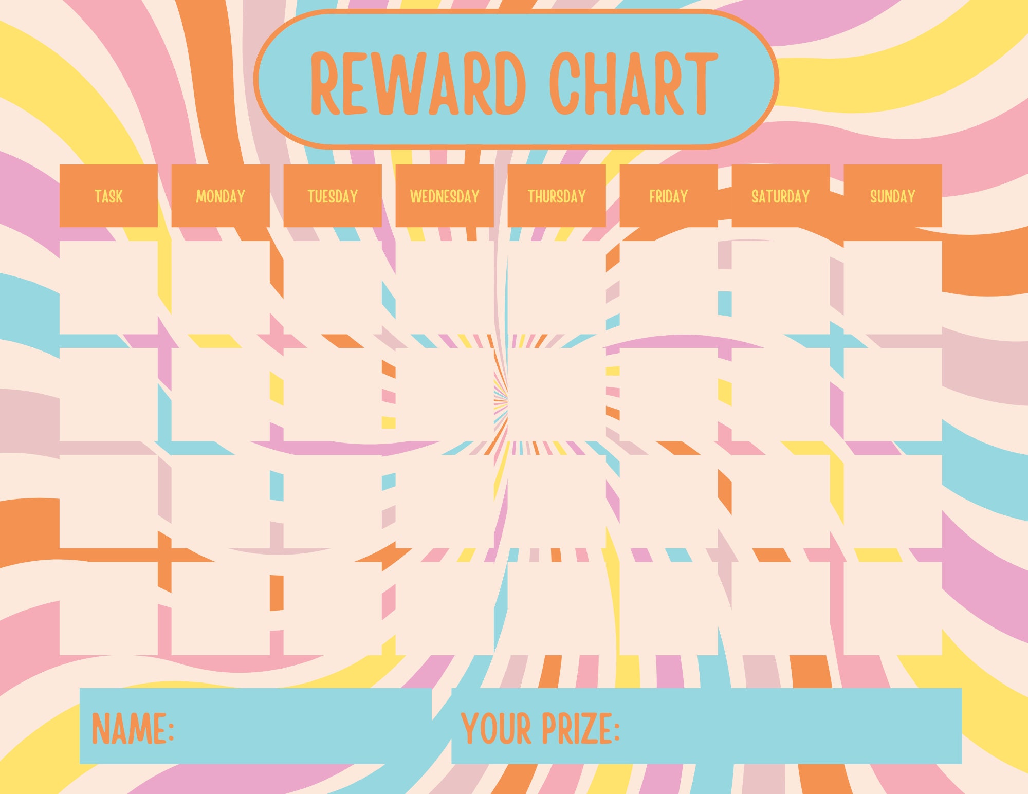 Kids Task Reward Chart, Chore Reward Chart, Task Tracking for Kids ...