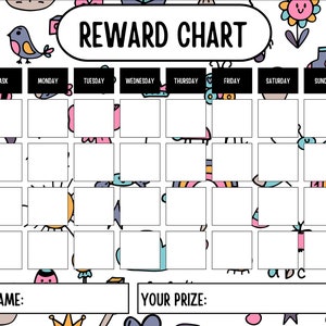 Kids Task Reward Chart, Chore Reward Chart, Task Tracking for Kids ...