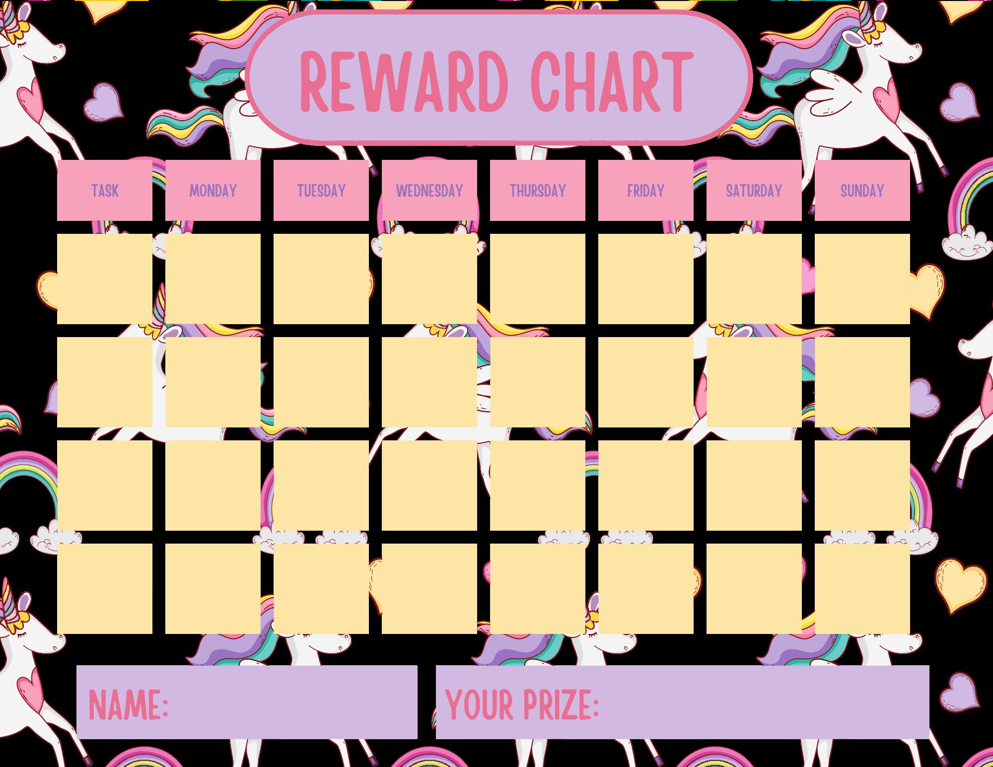 Kids Task Reward Chart, Chore Reward Chart, Task Tracking for Kids ...