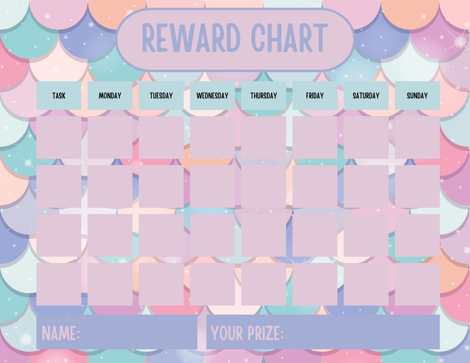 Kids Task Reward Chart, Chore Reward Chart, Task Tracking for Kids ...