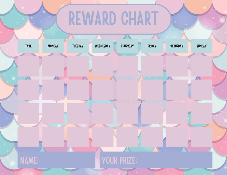 Kids Task Reward Chart, Chore Reward Chart, Task Tracking for Kids ...