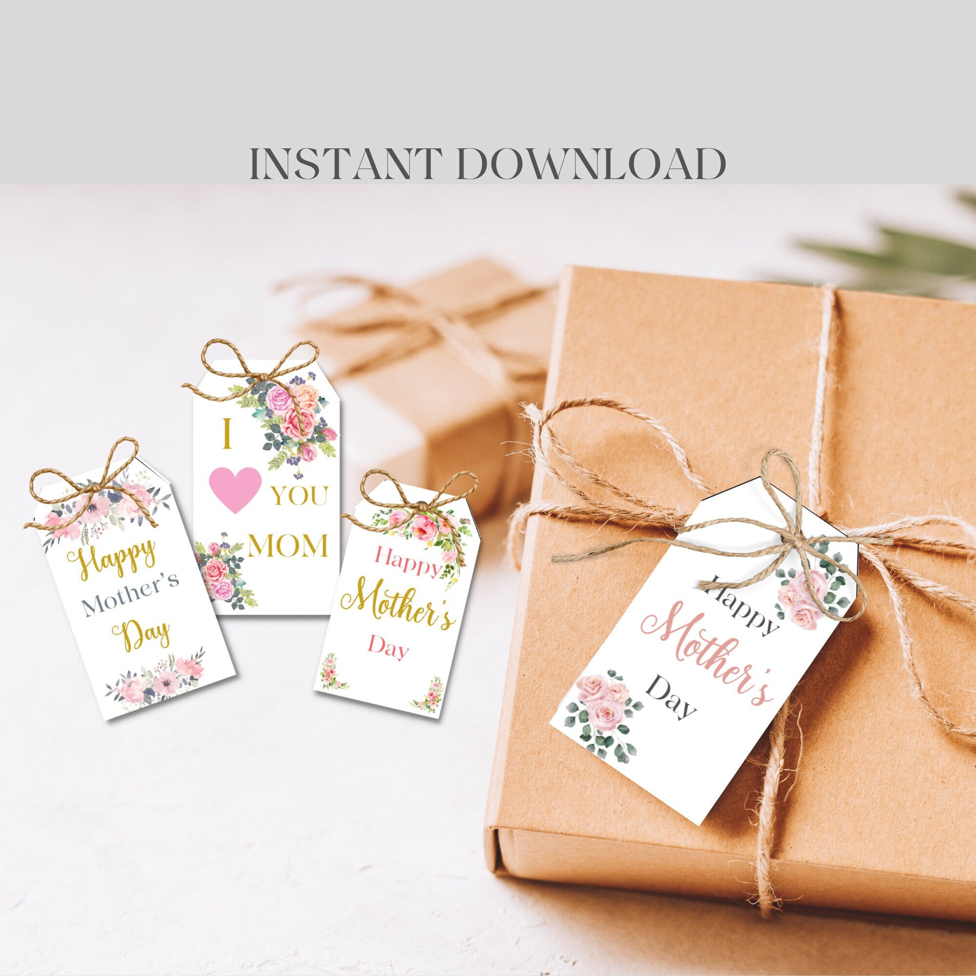 Mother's Day Gift Tags Happy Mother's Day Floral - Etsy