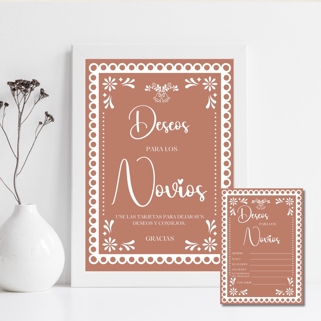 Spanish Cielito Lindo Deseos Para Los Novios Sign and Cards, Wishes for ...