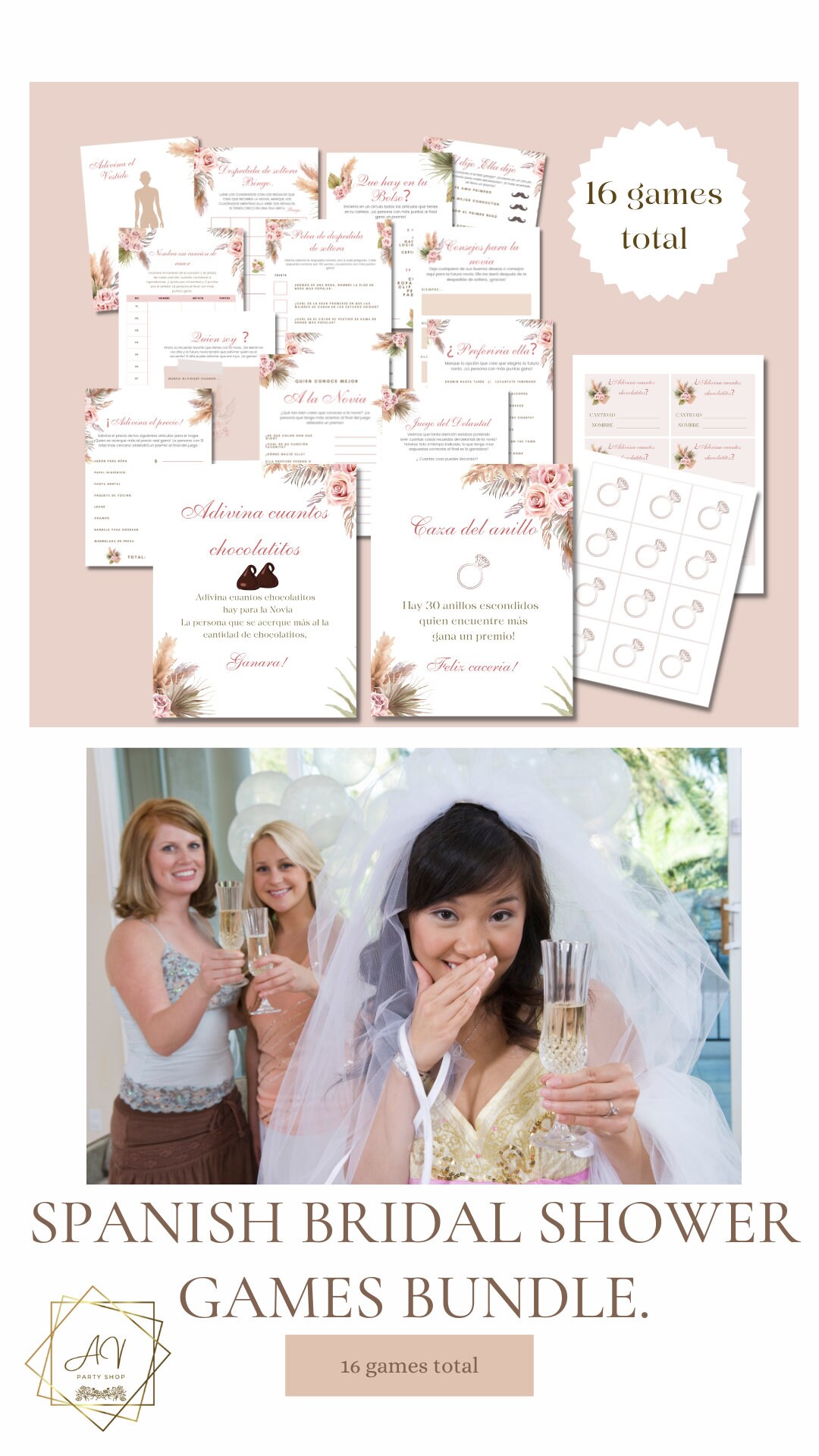 Paquete de juegos para despedida de soltera en español - Etsy México