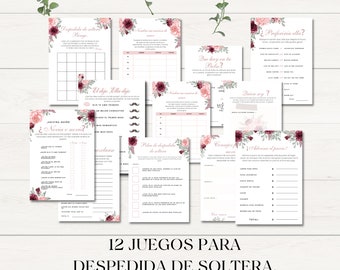 Spanish Printable Bridal Shower Games Set, Paquete Moderno De Juegos ...