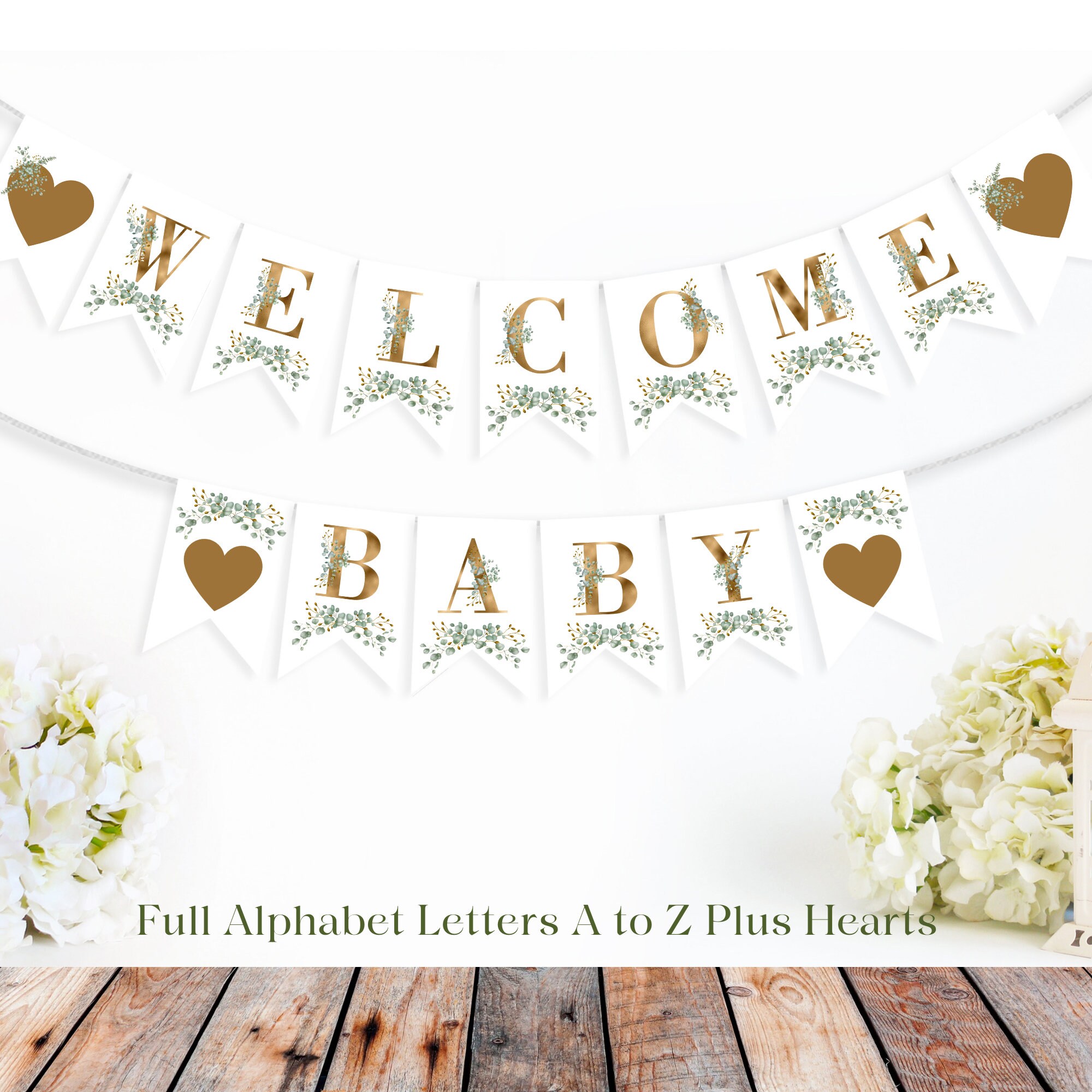 All Alphabet Printable Banner Set Letters A to Z Heart - Etsy