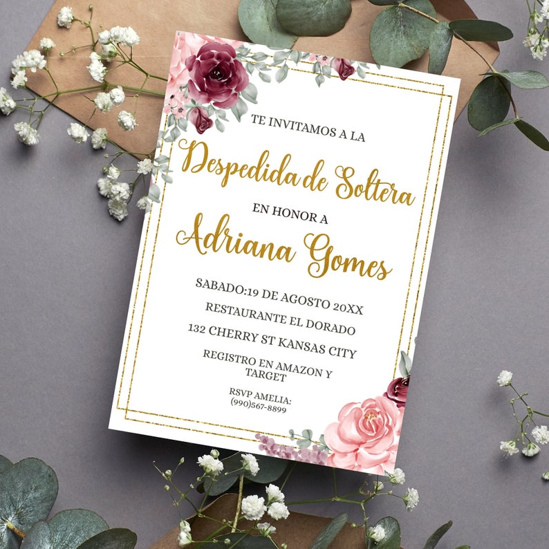 Spanish Bridal Shower Invitation Template Editable Printable - Etsy