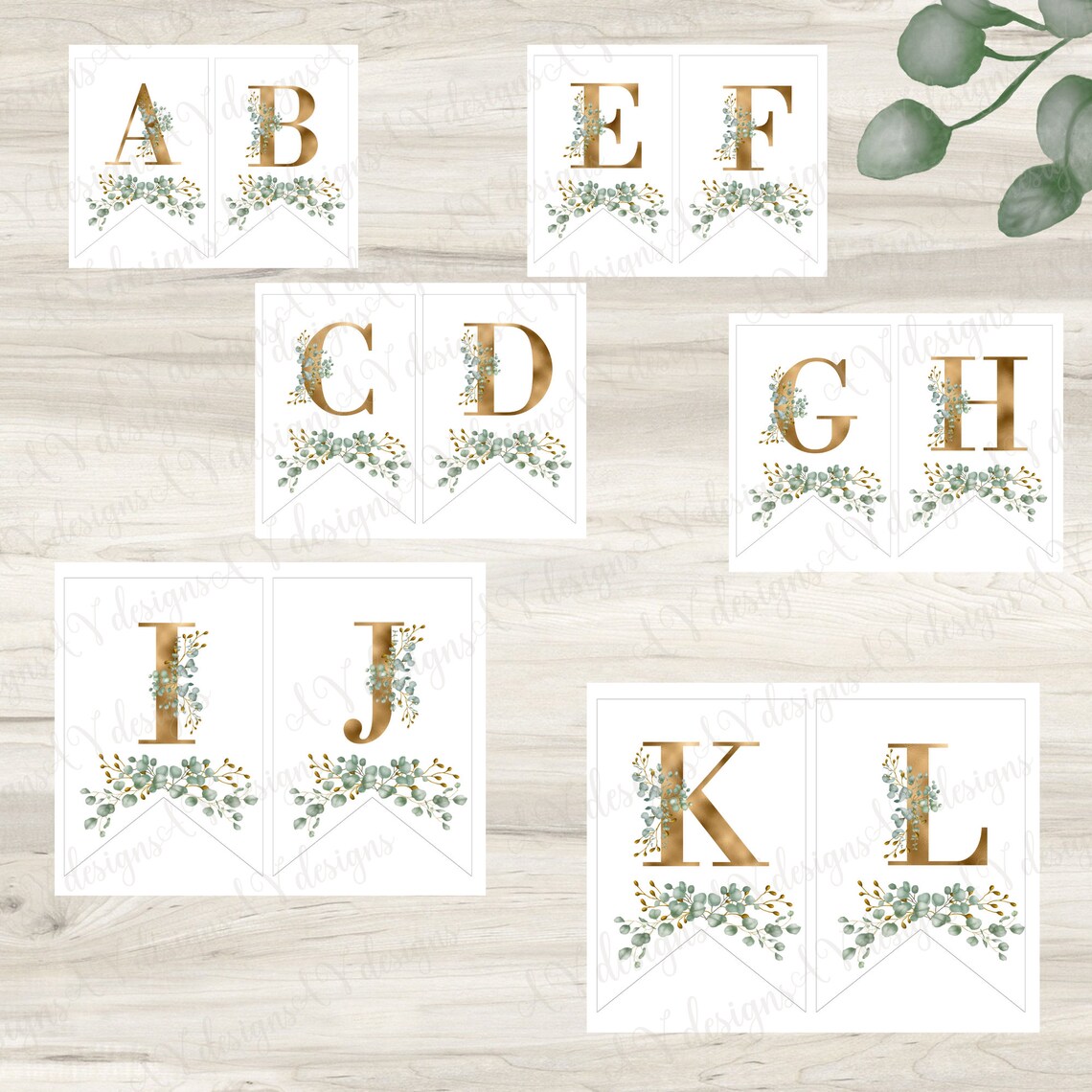 All Alphabet Printable Banner Set Letters A to Z Heart - Etsy