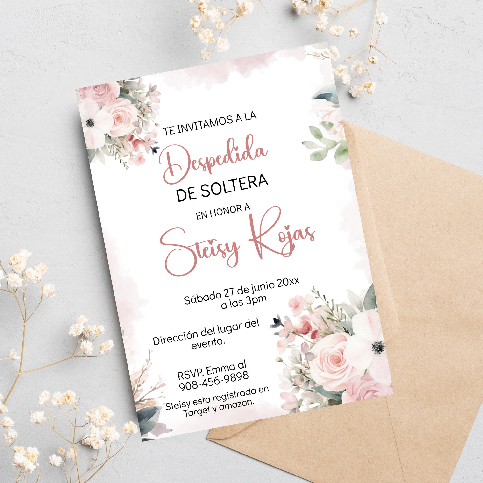 Plantilla de invitación de despedida de soltera española - Etsy México