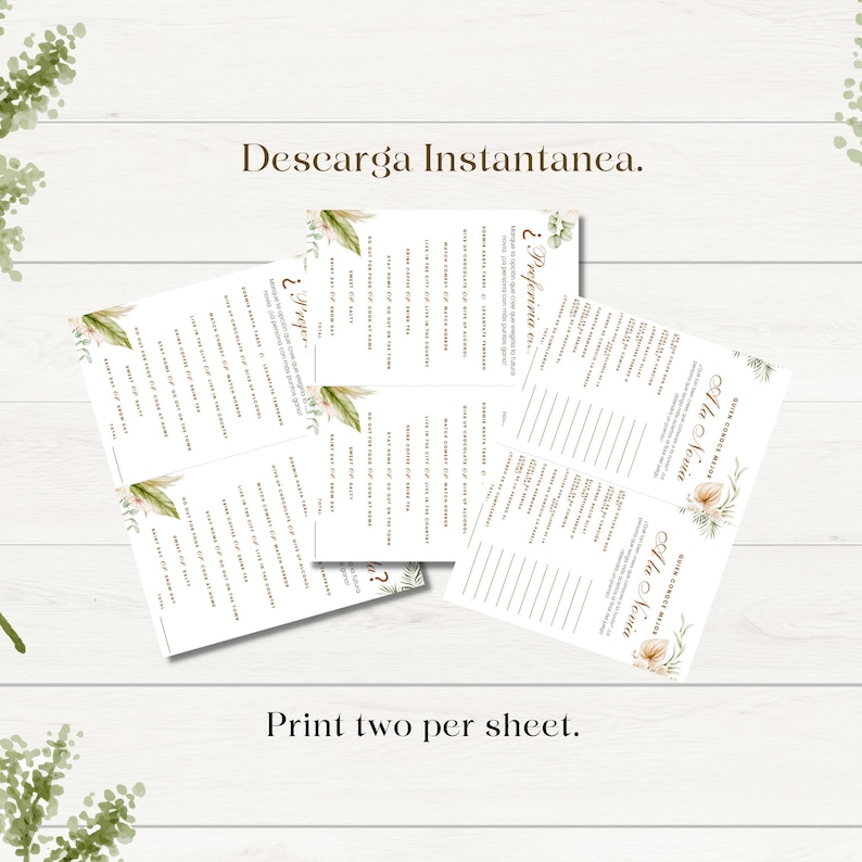 Spanish Printable Bridal Shower Games Set, Paquete Moderno De Juegos ...