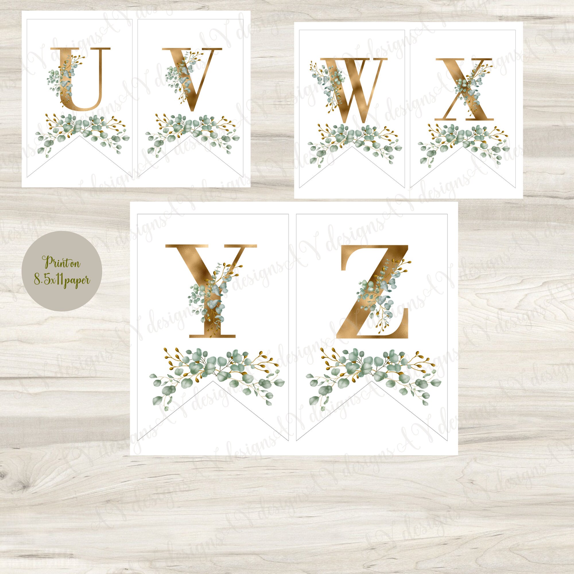 All Alphabet Printable Banner Set Letters A to Z Heart - Etsy