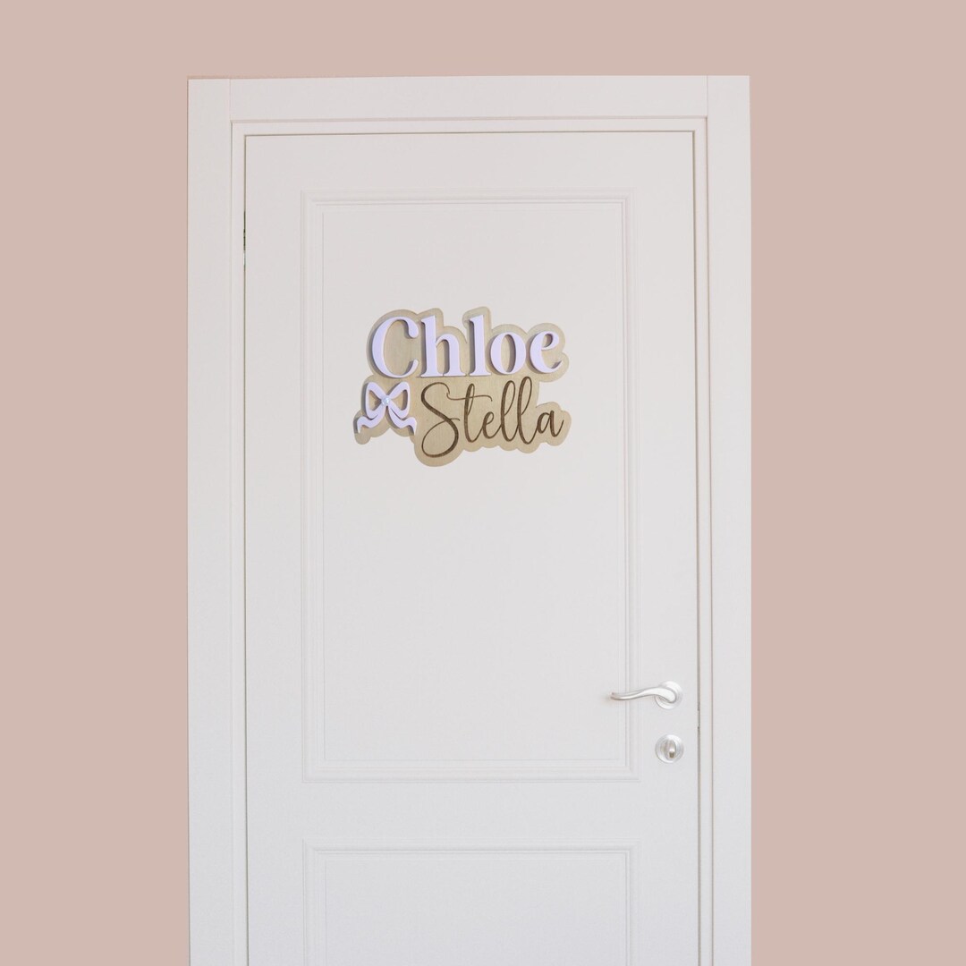 Personalized Girls Door Name Sign With Bow -coquette Bow Nursery or ...