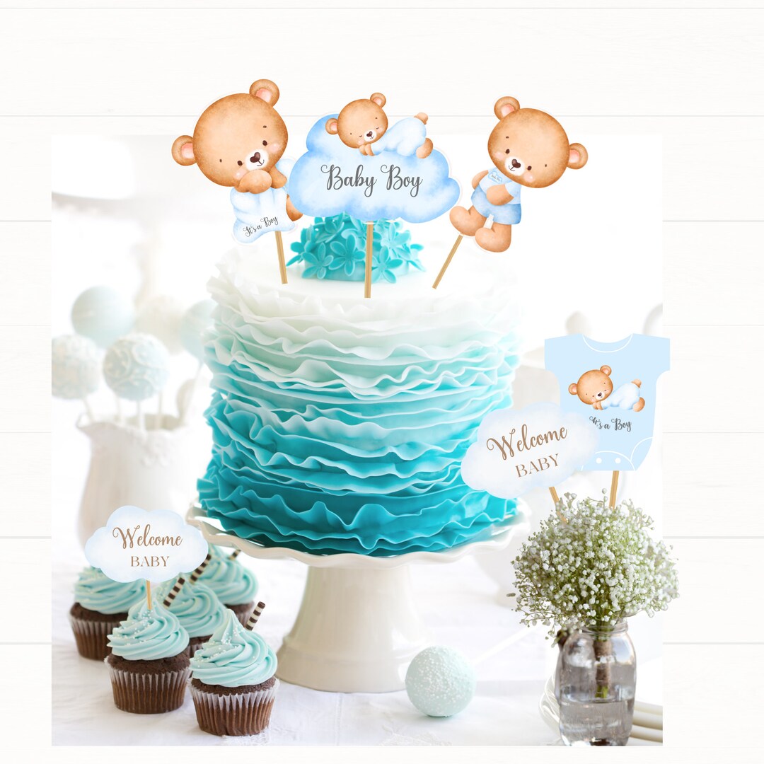 PRINTABLE Teddy Bear Centerpieces, Teddy Bear Baby Shower Decorations ...