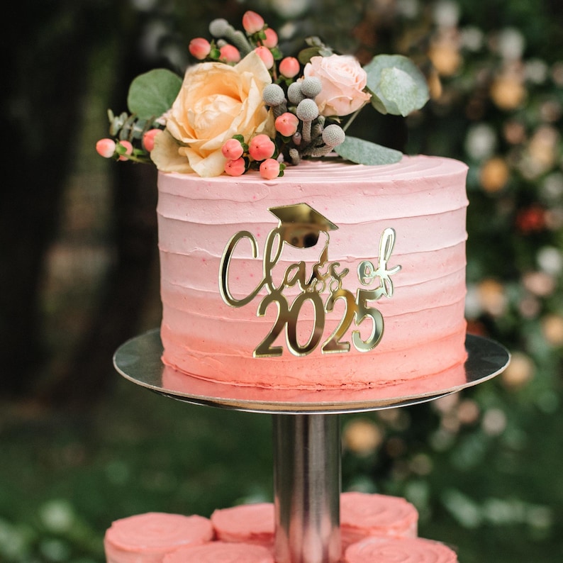Class of 2025 or 2026 Graduation Cake Topper Laser Cut Acrylic Charm ...