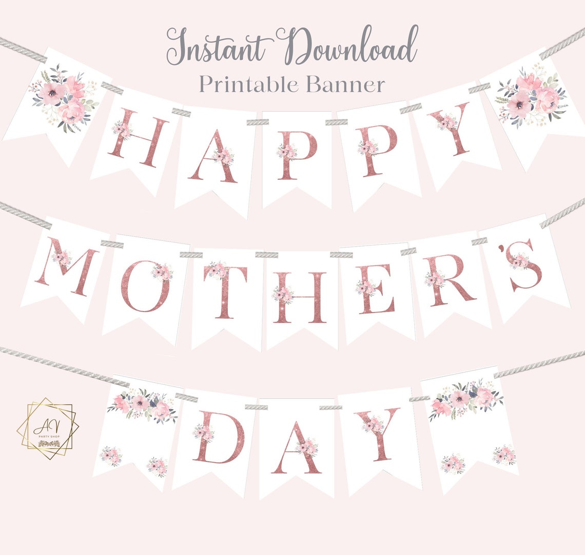 Happy Mother's Day Bunting Mother's Day Printable - Etsy