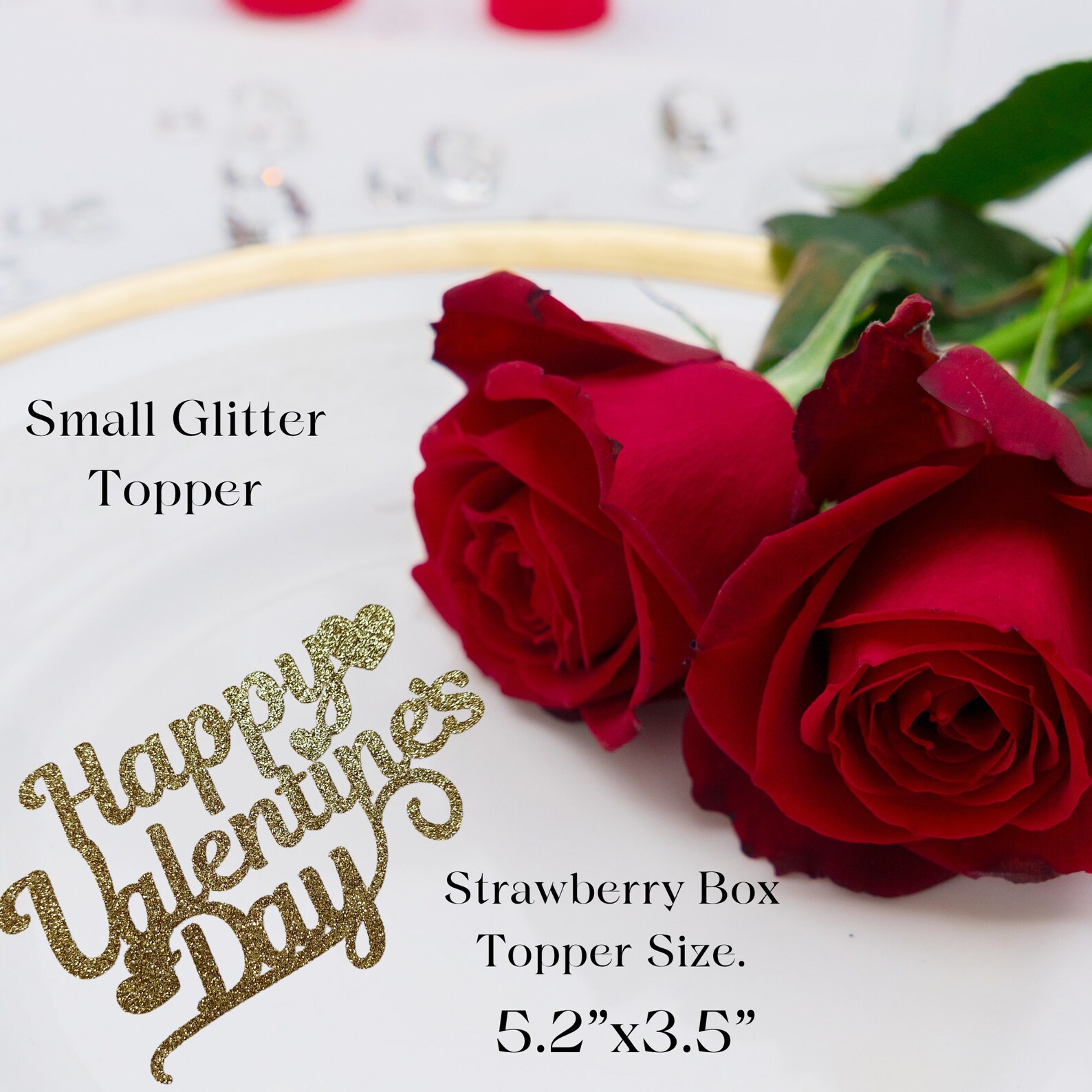 Happy Valentine's Day Strawberry Box Toppers | Glitter Valentines Day ...