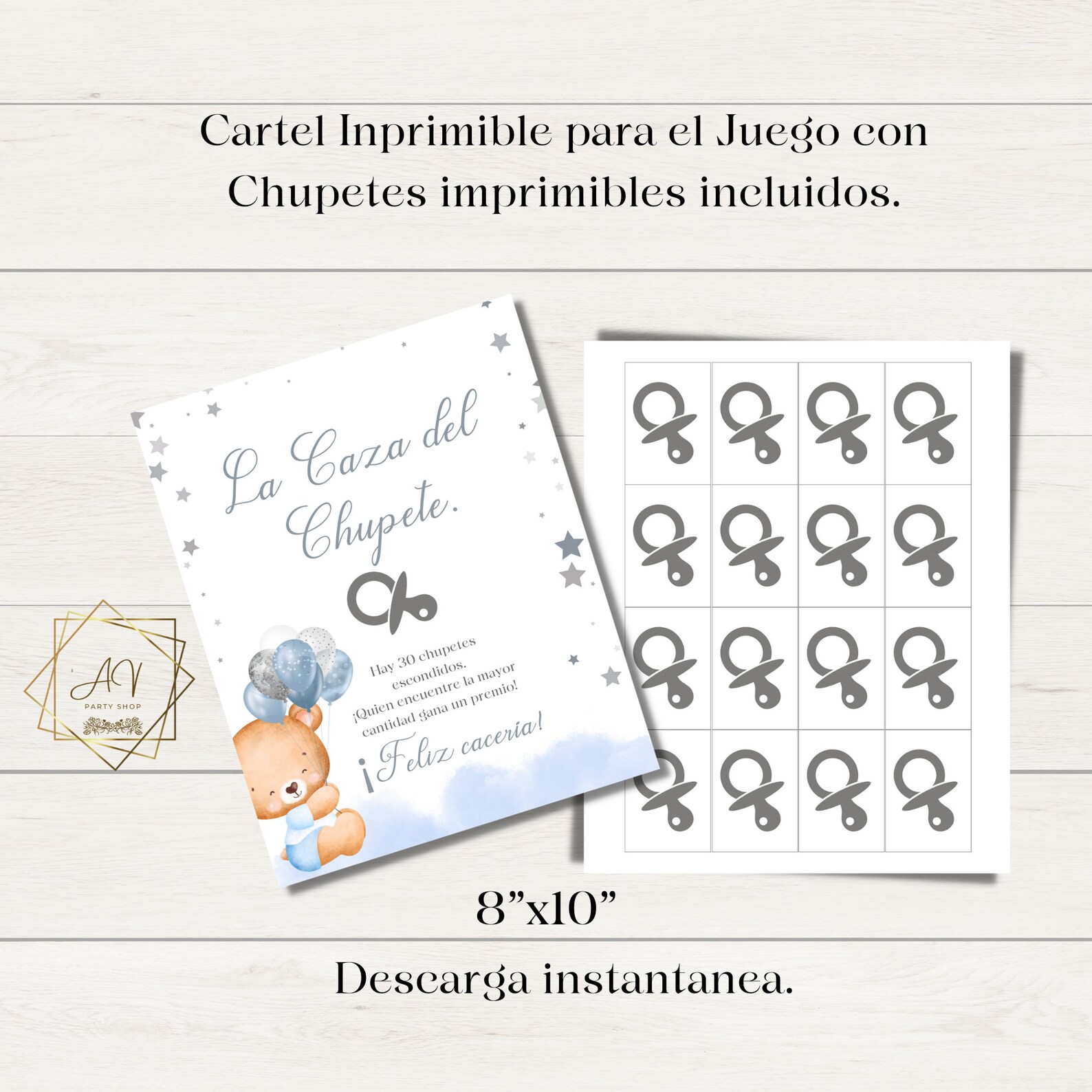 Spanish Baby Shower Game the Pacifier Hunt Boys Baby Shower - Etsy